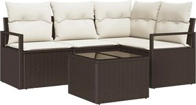 Set pohovek 5 ks Hnědá polyratan 3346368