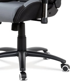 Kancelářská židle houpací mech., kovový kříž, šedá látka – opěrák 90°–180° Šedá