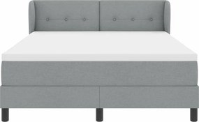 Postel s boxspringem s čelo Světle šedá 160 x 200 cm textil 3340031