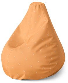 Sedací vak SABLIO - Bílé čárky na oranžové 150x100