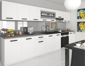 Kuchyňský nábytek 320 cm bílá matná s pracovní deskou  TOR PRIMO320/4/WT/WT/0/B1