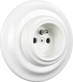 Elhard Kulatá keramická zásuvka, bílá - kompletní set KV6000W