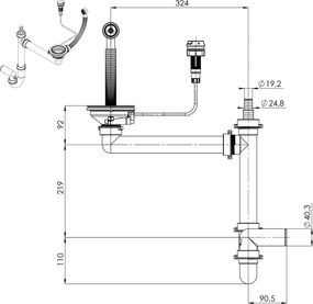 Sink Quality Obsidian, kuchyňský granitový dřez 790x500x210 mm + černý sifon, černá, SKQ-OBS.C.1KDO.XB