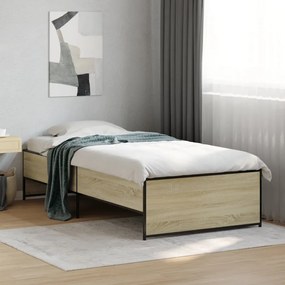 vidaXL Rám postele 75 x 190 cm kompozitní dřevo a kov [845252] Barva: šedá sonoma