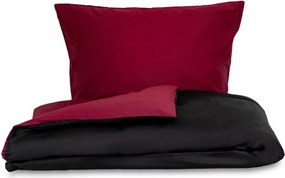 Saténové povlečení LUXURY COLLECTION vínové/černé - 1x 140/220, 1x 70/90cm