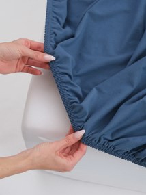 MK Lůžkoviny Jersey prostěradlo s elastanem Deluxe 220 × 200 cm – námořnicky modrá
