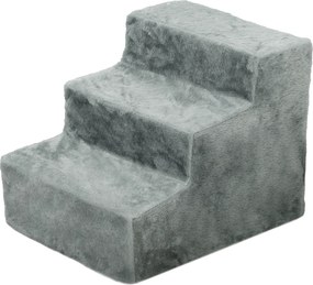 PawHut schody pro psy 3 stupně 35 cm schody pro domácí mazlíčky s plyšovým vzhledem, schody pro kočky do postele, na pohovku, pro kočky do 5 kg, svět…