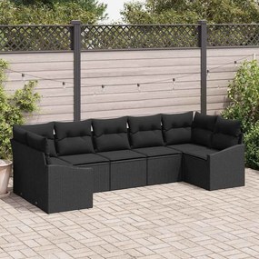 Set pohovek 7 ks Černá polyratan 3346873