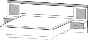 Postel s nočními stolky Kirchberg 180x200 cm, bílá/dub