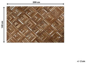 Hnedý kožený koberec  140 x 200 cm TEKIR Beliani
