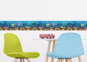 Dětská samolepící bordura na zeď Spongebob Podvodní Dobrodružství | 5 m x 13.8 cm | DWBD8029