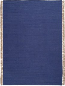 Modrý ručně tkaný běhoun s příměsí bavlny 80x150 cm Channa – Jotex