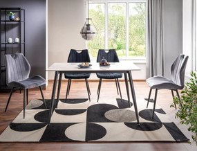 Jídelní stůl Rion 130 cm keramika bílý mramor/černý