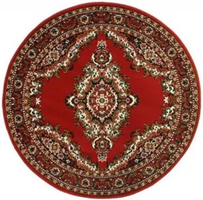 Alfa Carpets, Kusový koberec TEHERAN T-102 red kruh, 190x190 (průměr) kruh, červená, chodba / předsíň