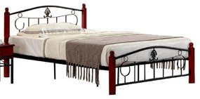 Kovová postel s roštem, 140x200, MAGENTA
