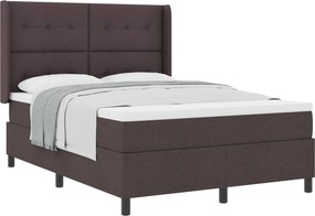 Postel s boxspringem s čelo Tmavě hnědá 200 x 140 cm textil 3341647