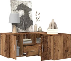 Rohová skříňka old wood 160 x 40 x 45 cm kompozitní dřevo 3307826