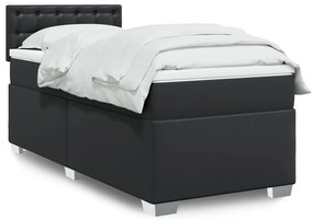 Box spring postel s matrací černá 80 x 200 cm umělá kůže 3286096