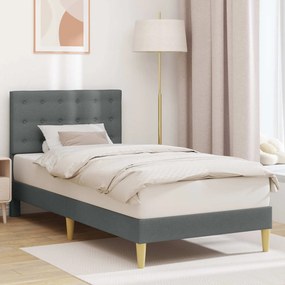 Rám postele s čelo Tmavě šedá 90 x 190 cm Textil 3414684