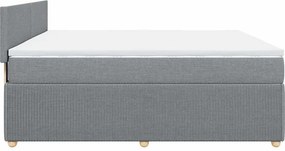 Box spring postel s matrací světle šedá 180 x 200 cm textil 3289828