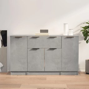 Příborníky 3 ks betonově šedé kompozitní dřevo 3115831