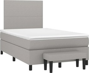 Box spring postel s matrací světle šedá 120 x 200 cm textil 3136421