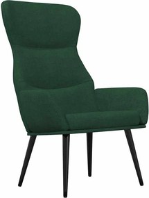 Relaxační křeslo tmavě zelené textil 341076