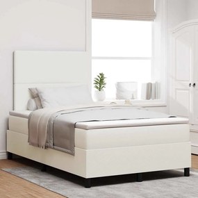 Postel s boxspringem s čelo Krémová a bílá 120 x 200 cm 3337553
