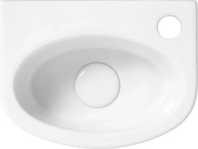 UPTrend Oválné keramické umyvadlo na desku/závěsné BAMBINO TR41037, bílá lesk