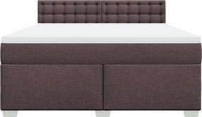 Box spring postel s matrací tmavě hnědá 180x200 cm textil 3285984