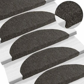 Schodové rohože samolepicí 15 ks 65 x 21 x 4 cm antracitové, půlkulaté, velké 322353