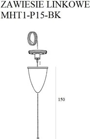 Maxlight MHT1-P15-BK TRACK Zavěšení nastavitelné, 1,5 m lanko, bez uchycení, černé