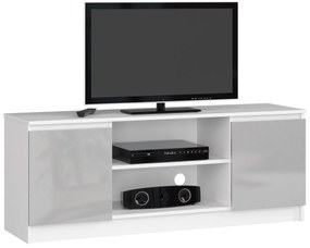 TV stolek Beron 140 cm bílý/stříbrný lesk