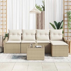 Set pohovek 6 ks Béžová polyratan 3346691