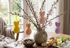 Set 4ks pastelové velikonoční vejce s oušky Egg Easter Flock - Ø 8*14 cm