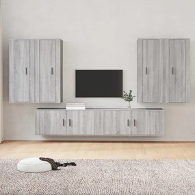 vidaXL 6dílný set TV skříněk kompozitní dřevo [3188863] Barva: Bílá