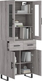 Skříň highboard šedá sonoma 69,5 x 34 x 180 cm kompozitní dřevo 3198559