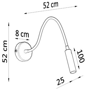 AXIL Nástěnné světlo, černá SL.0910 - Sollux