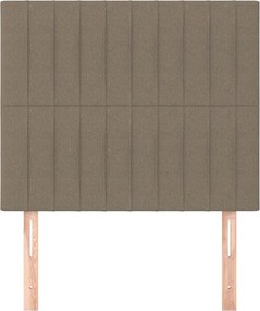 Čelo postele béžové 100x5x118/128 cm látkové 3116564