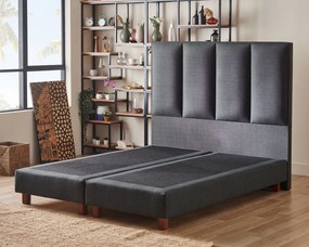 Čalouněná postel STOCKHOLM s matrací - antracit 140 × 200 cm