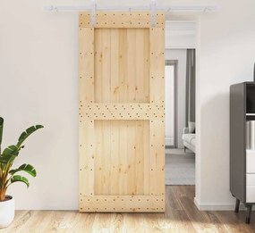 vidaXL Posuvné dveře s kováním 90 x 210 cm masivní borové dřevo [3203015]