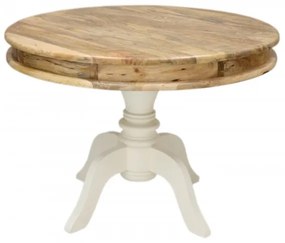 Indický nábytek - Kulatý jídelní stůl Dhari 110x76x110 z mangového dřeva