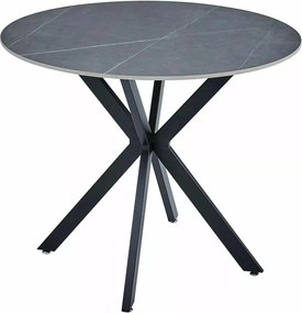 Jídelní stůl Talia 90 cm keramika mramor/černý