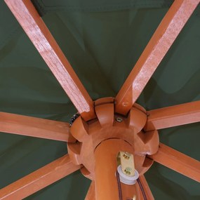 Slunečník Florida Ø 3,5m - polyester/dřevo 7kg - zelený