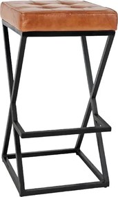 Barová židle Avola kůže hnědá/černá