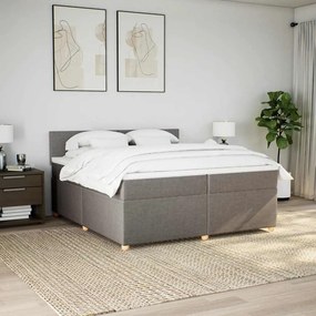 Box spring postel s matrací taupe 200x200 cm textil 3289084