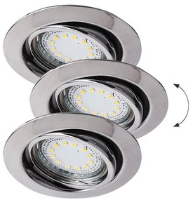 Rabalux LED zápustné bodové svítidlo Lite 3x3W | 3x240lm | 3000K | IP40 - sada 3ks, chrom