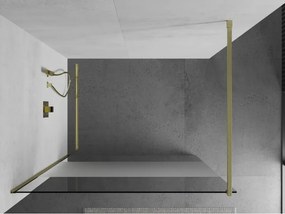 Mexen Kioto, sprchová zástěna Walk-In 110 x 200 cm, 8mm čiré sklo-námraza, zlatý matný profil, 800-110-101-55-35