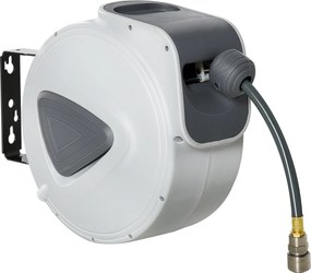DURHAND Automatická navíjecí hadice 20m + 194cm s připojením Φ1/4'', montovatelná na zeď a otočná o 180°, šedá