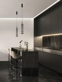 LED černo-šedý moderní lustr Bento 180